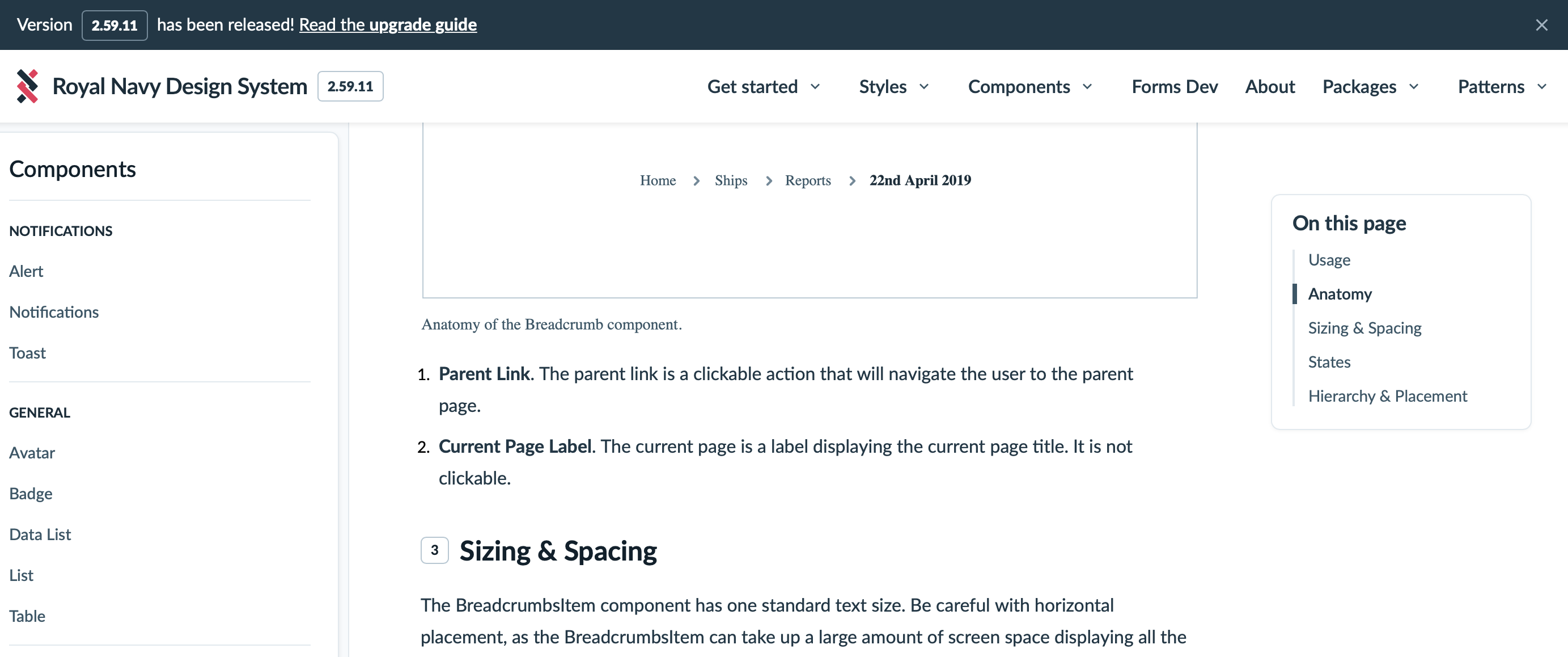 In the "On this Page" Section on the RHS, clicking on a heading takes you to about 3 lines below ...