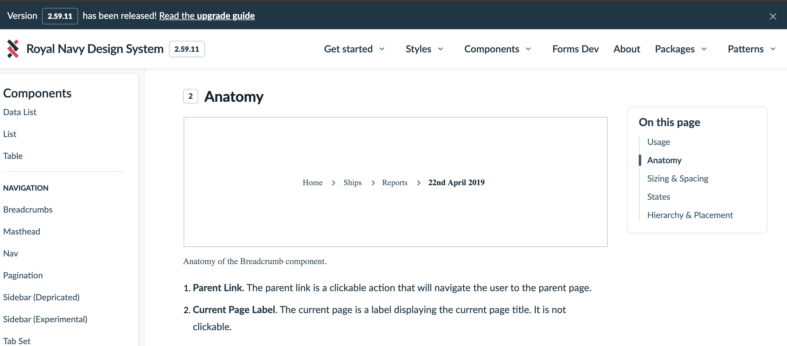 In the "On this Page" Section on the RHS, clicking on a heading takes you to about 3 lines below ...