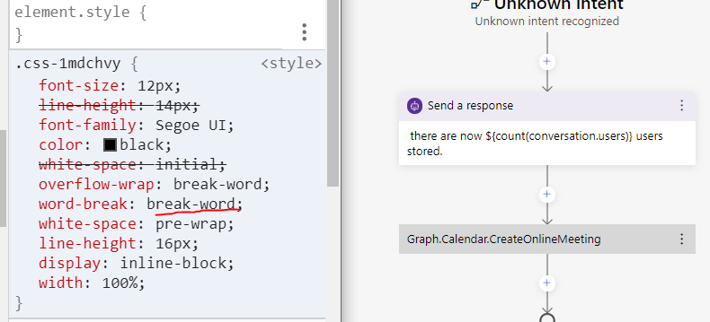 Improve SendActivity word wrap · Issue #2875 · microsoft/BotFramework-Composer · GitHub