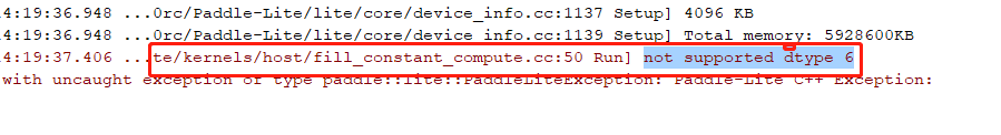 not supported dtype 6 · Issue #258 · PaddlePaddle/Paddle-Lite-Demo · GitHub
