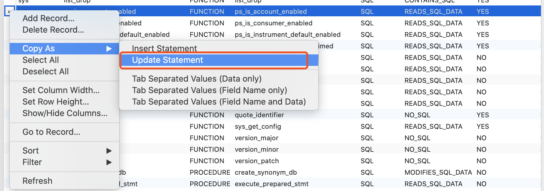 [Feature request] Copy rows as sql update · Issue #951 · TablePlus/TablePlus · GitHub