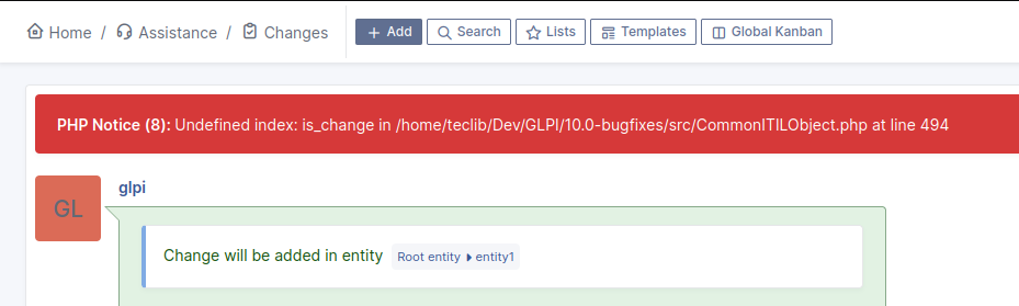 fix(change): undefine index is_change by Rom1-B · Pull Request #12628 · glpi-project/glpi · GitHub