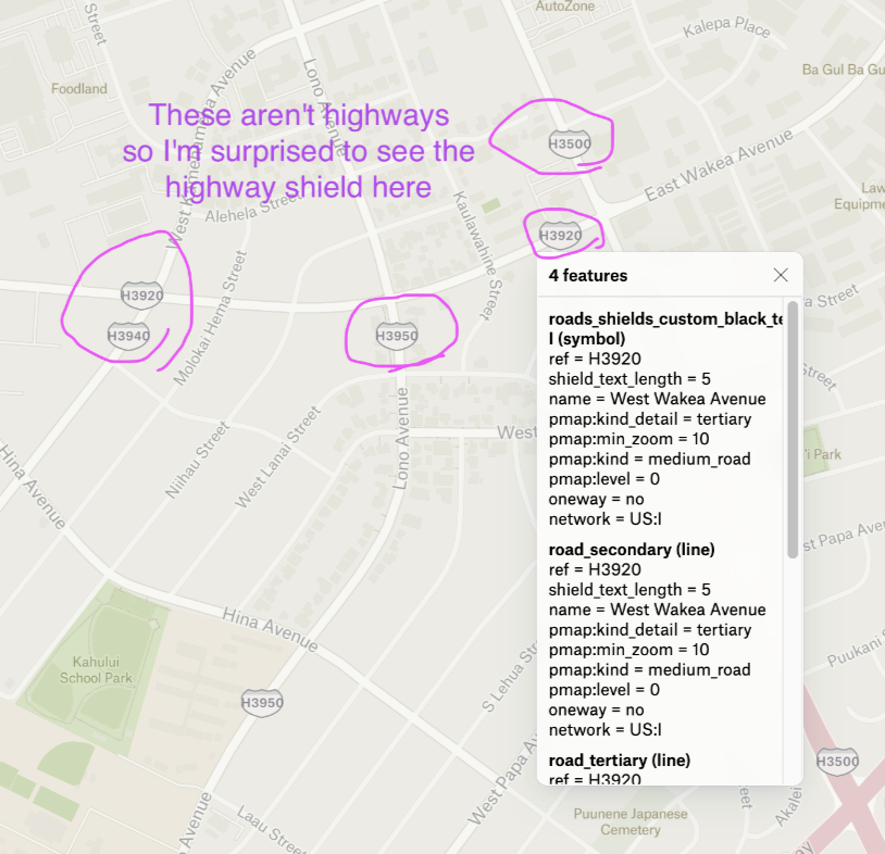 Road shields for Hawaii show with US interstate artwork · Issue #86 · protomaps/basemaps · GitHub