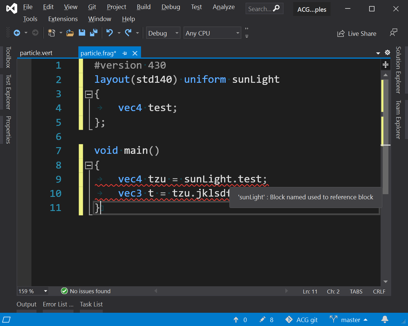 Syntax Error not reported on erroneously calls of internal variables of Uniform Blocks · Issue ...