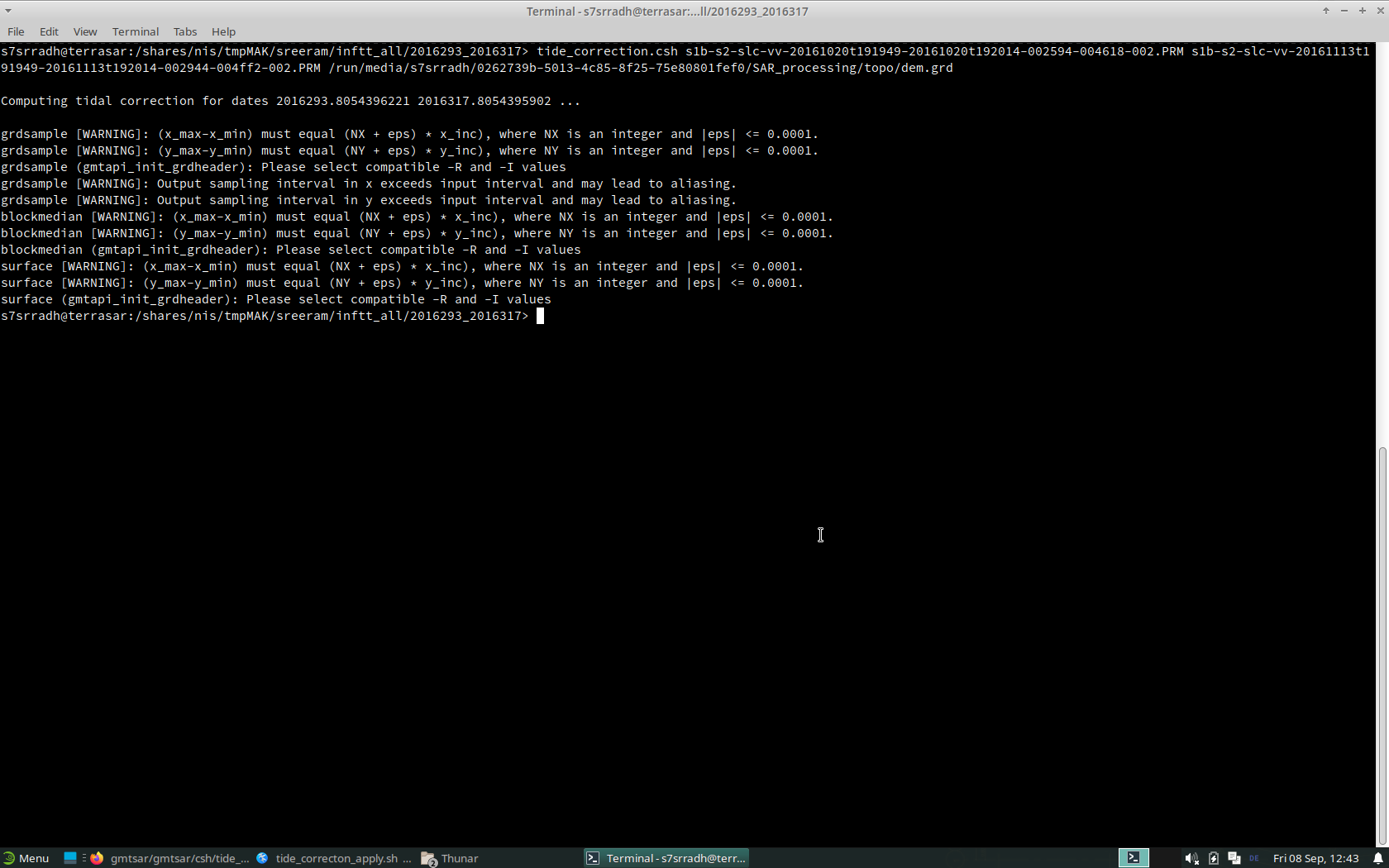 tide_correction.csh error · gmtsar gmtsar · Discussion #806 · GitHub