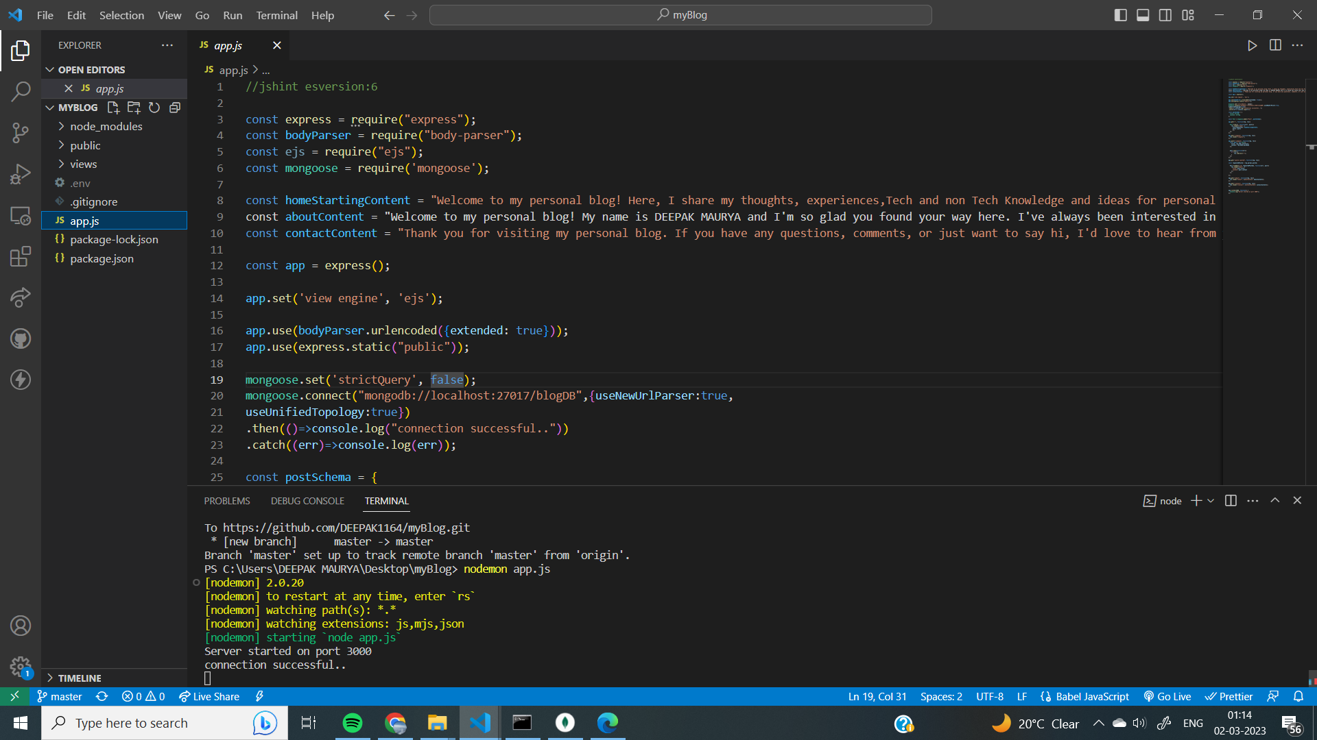 GitHub - DEEPAK1164/myBlog