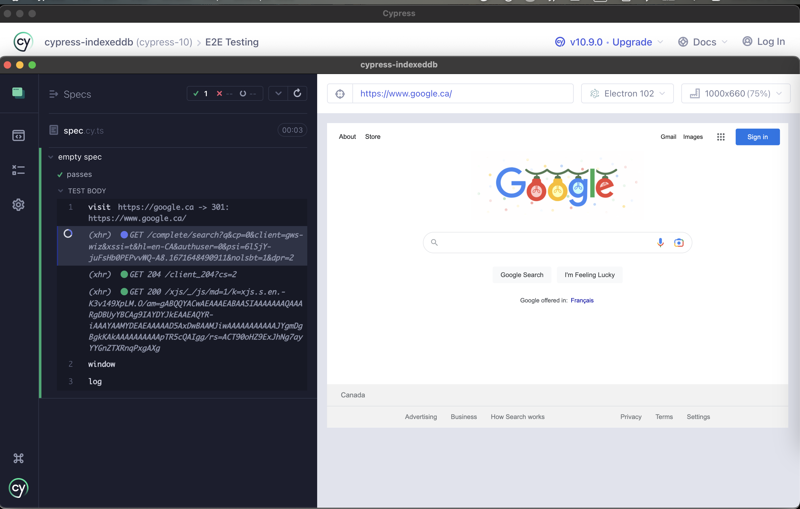`indexedDB.databases()` doesn't resolve when running through `Cypress open` using Electron ...