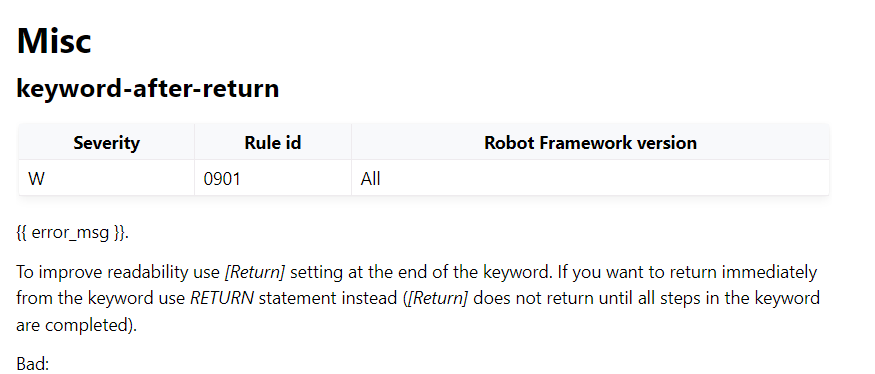 Do Not Use Rule Message In Documentation Generation If It S Just Template Variable · Issue 733