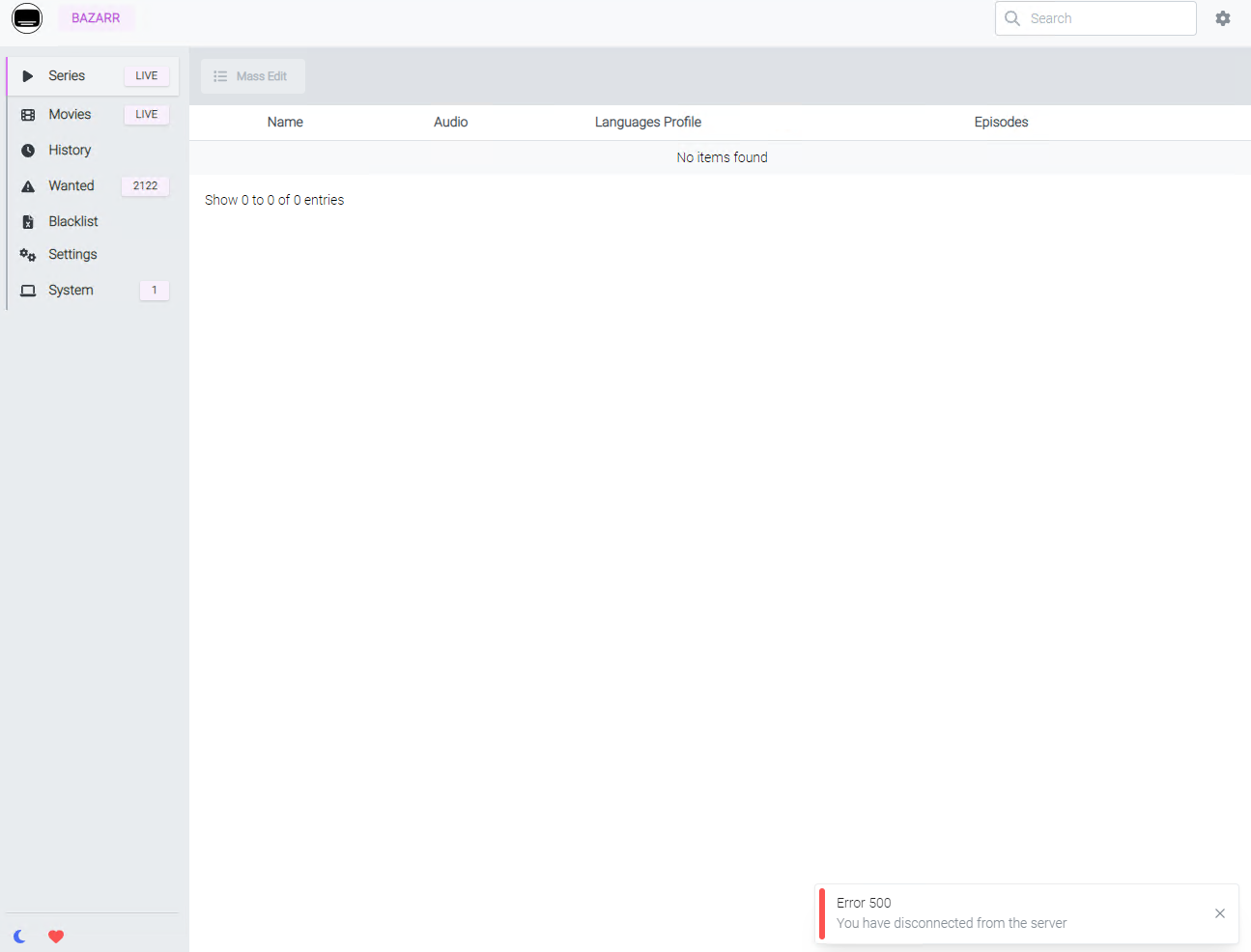 Cannot View Series Or Movies Tabs · Issue 2043 · Morpheus65535bazarr · Github 
