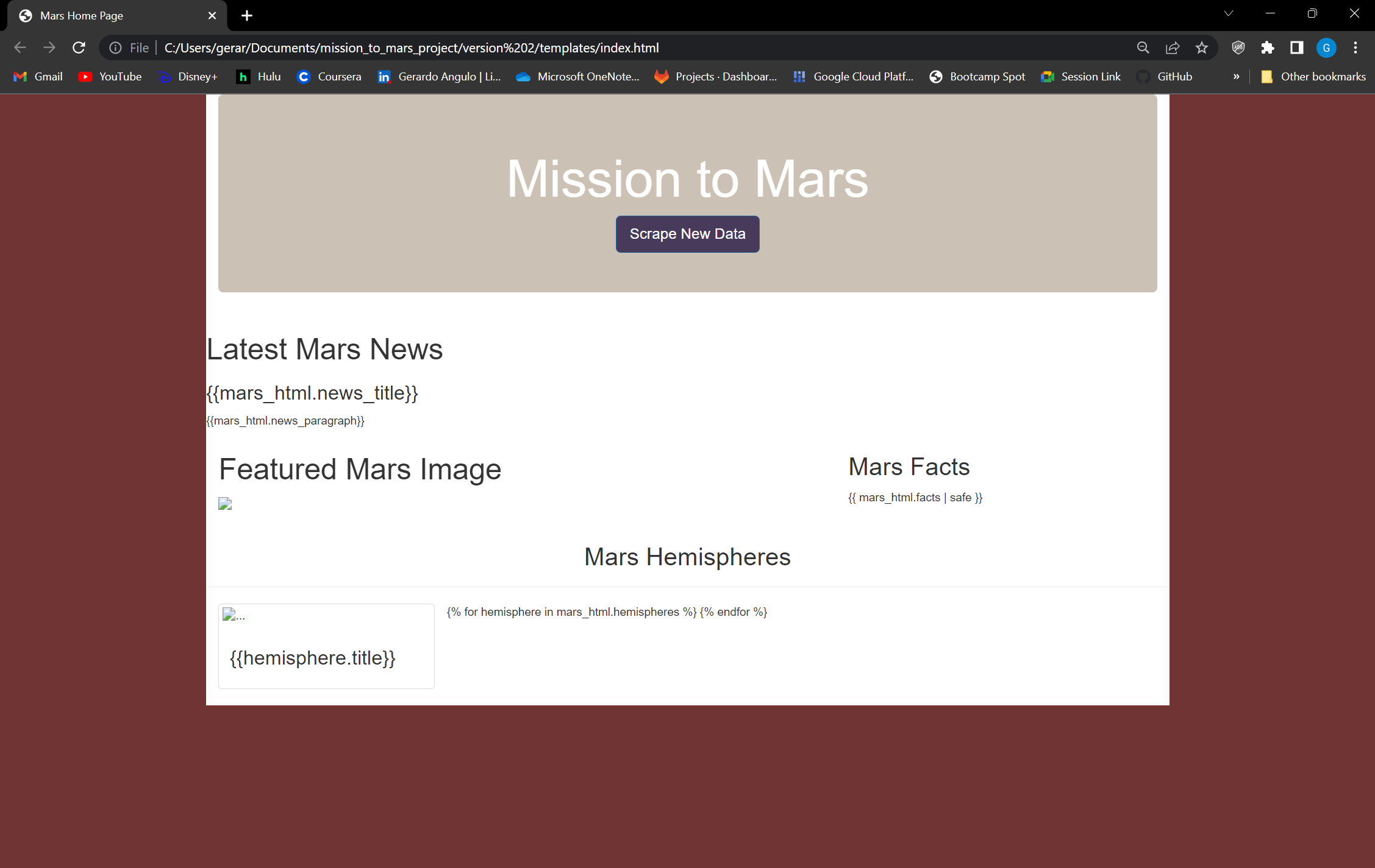 GitHub - gerardoanuglo/Mission-to-Mars: A project where I built a web application that scrapes ...