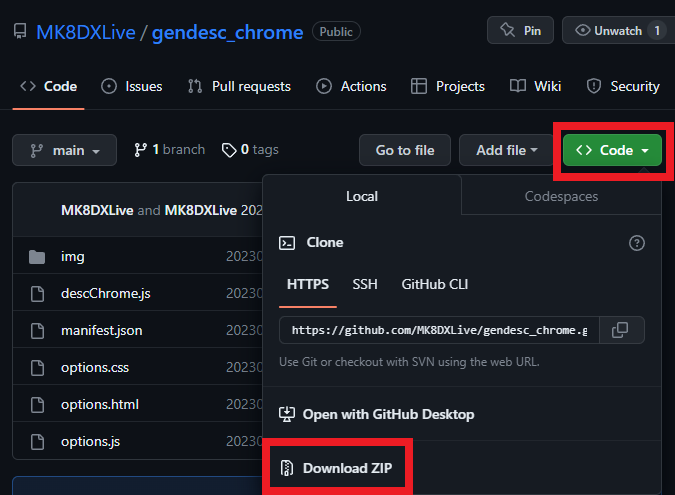 GitHub - MK8DXLive/gendesc_chrome