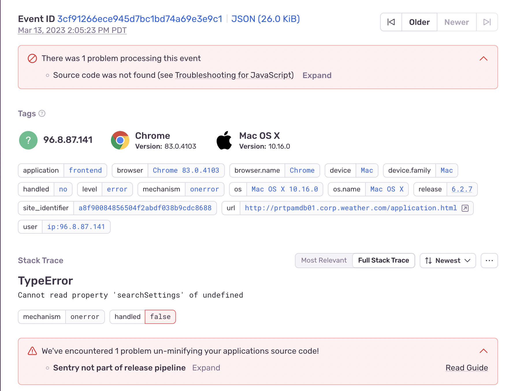 Hide JS not Found Error · Issue #45452 · getsentry/sentry · GitHub