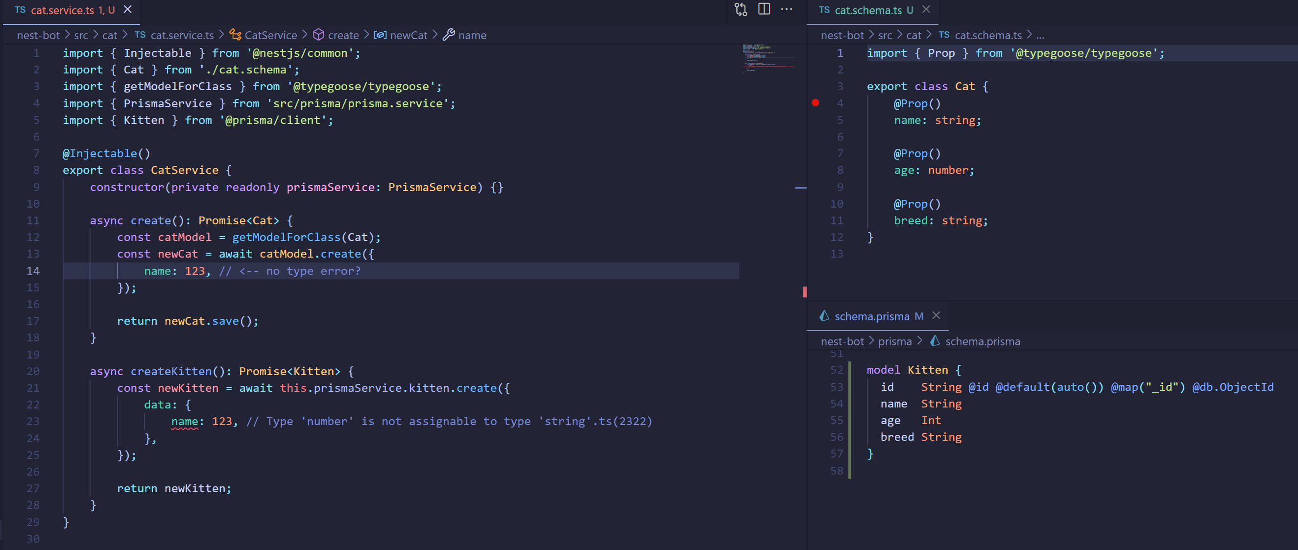 What is the correct way to use this library with NestJS? I get no types ...
