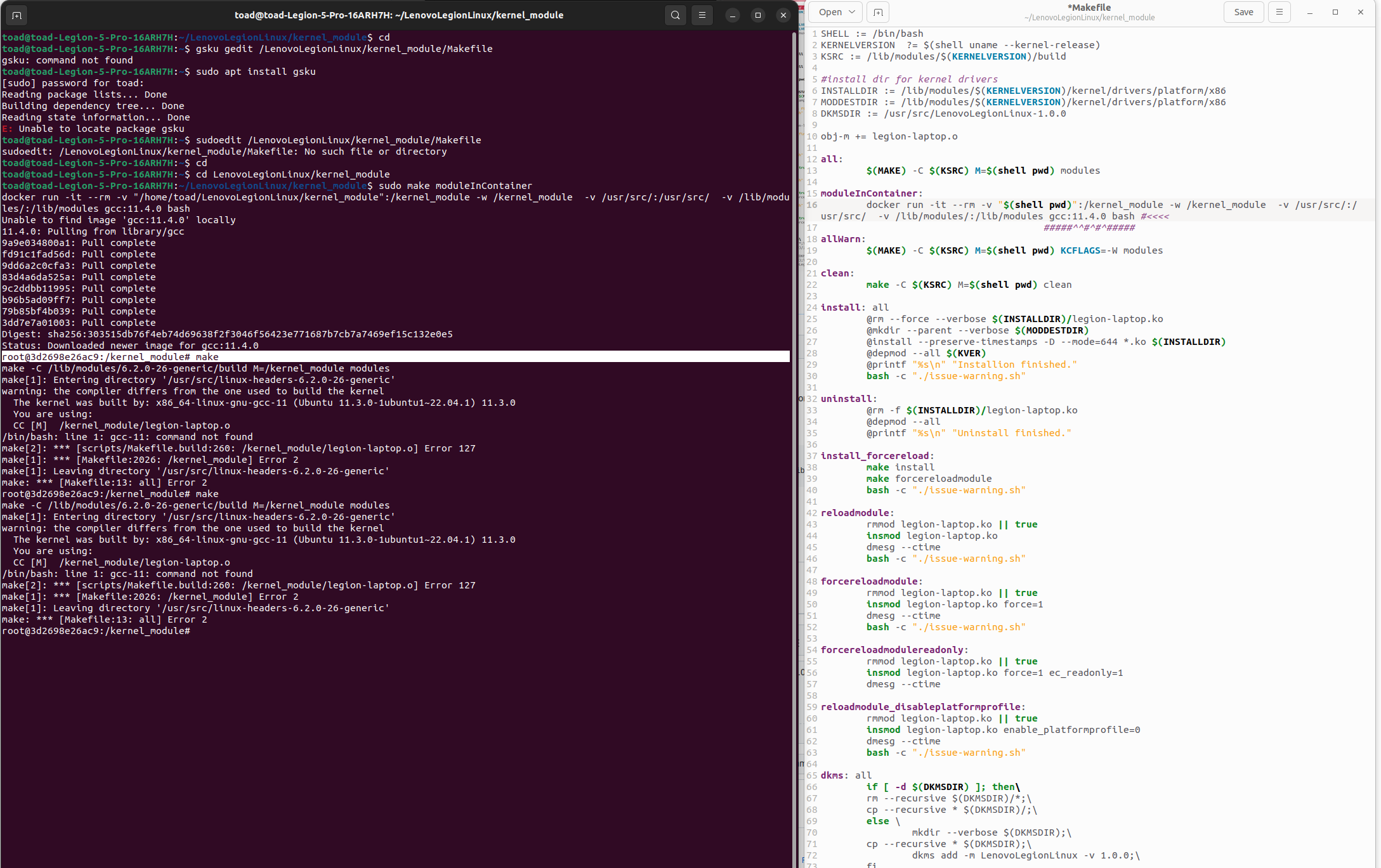 [BUG] GCC Version mismatch · Issue #91 · johnfanv2/LenovoLegionLinux · GitHub