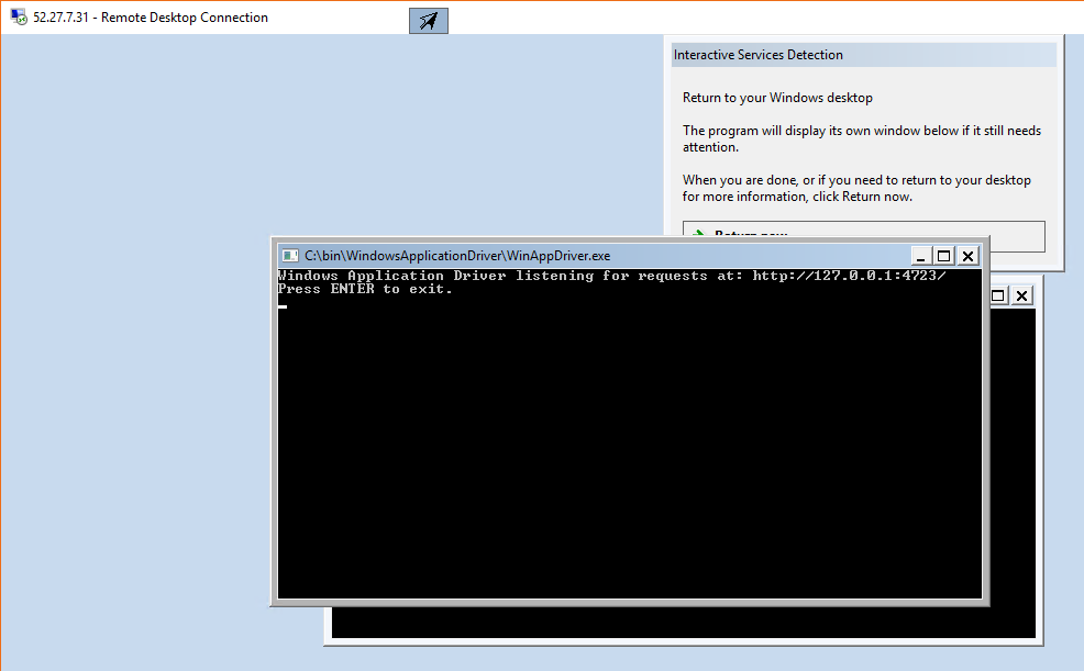 WinAppDriver service in Windows Server 2016 results in "Interactive Services Detection" · Issue ...