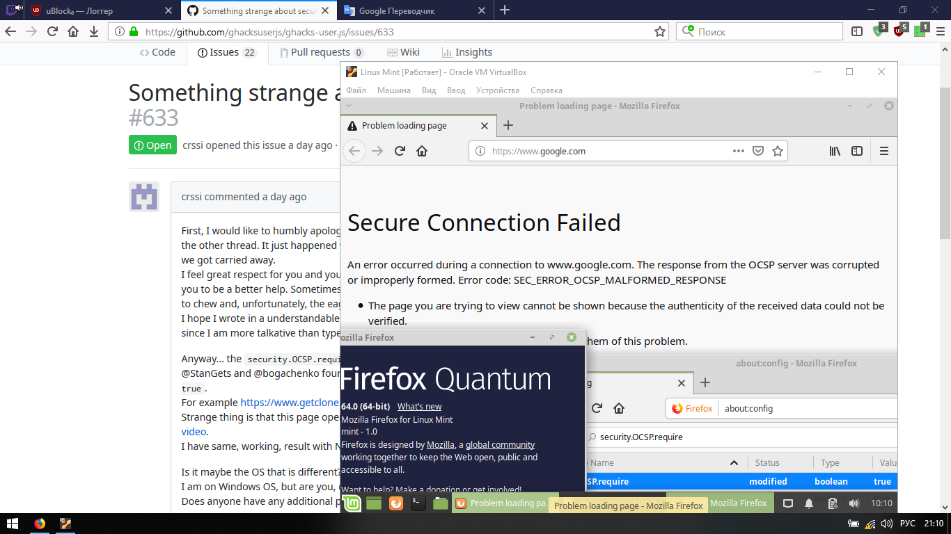 Something strange about security.OCSP.require = true · Issue #633 · arkenfox/user.js · GitHub
