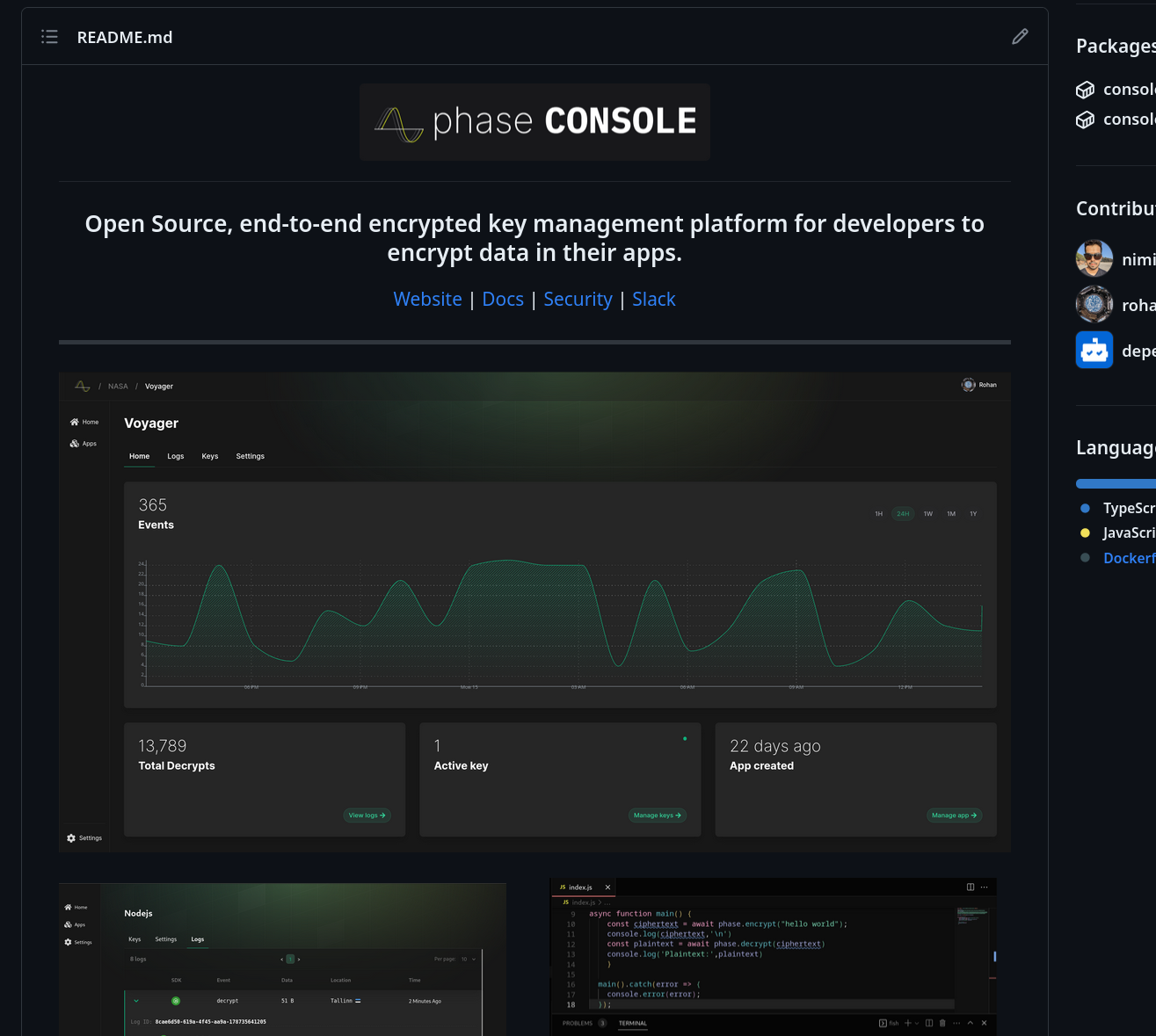 Incorrect path of images in Readme · Issue #52 · phasehq/console · GitHub