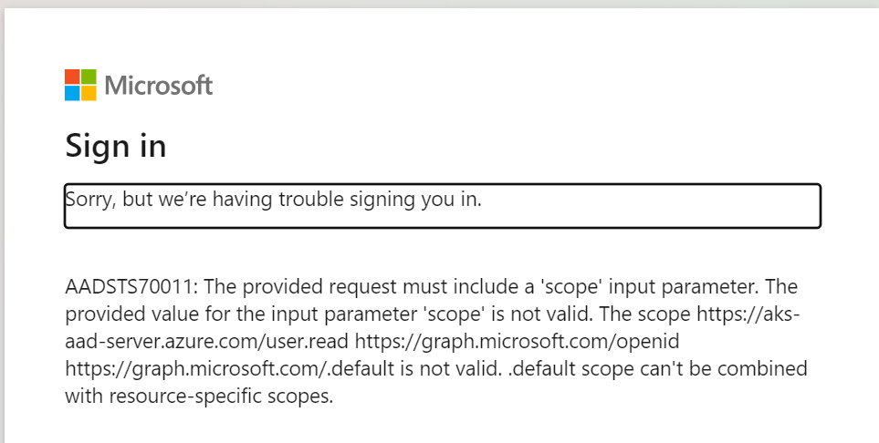 AADSTS70011: The provided request must include a 'scope' input parameter · Issue #2158 · oauth2 ...