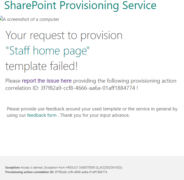 Provision Template Failed · Issue #535 · SharePoint/sp-provisioning-service · GitHub
