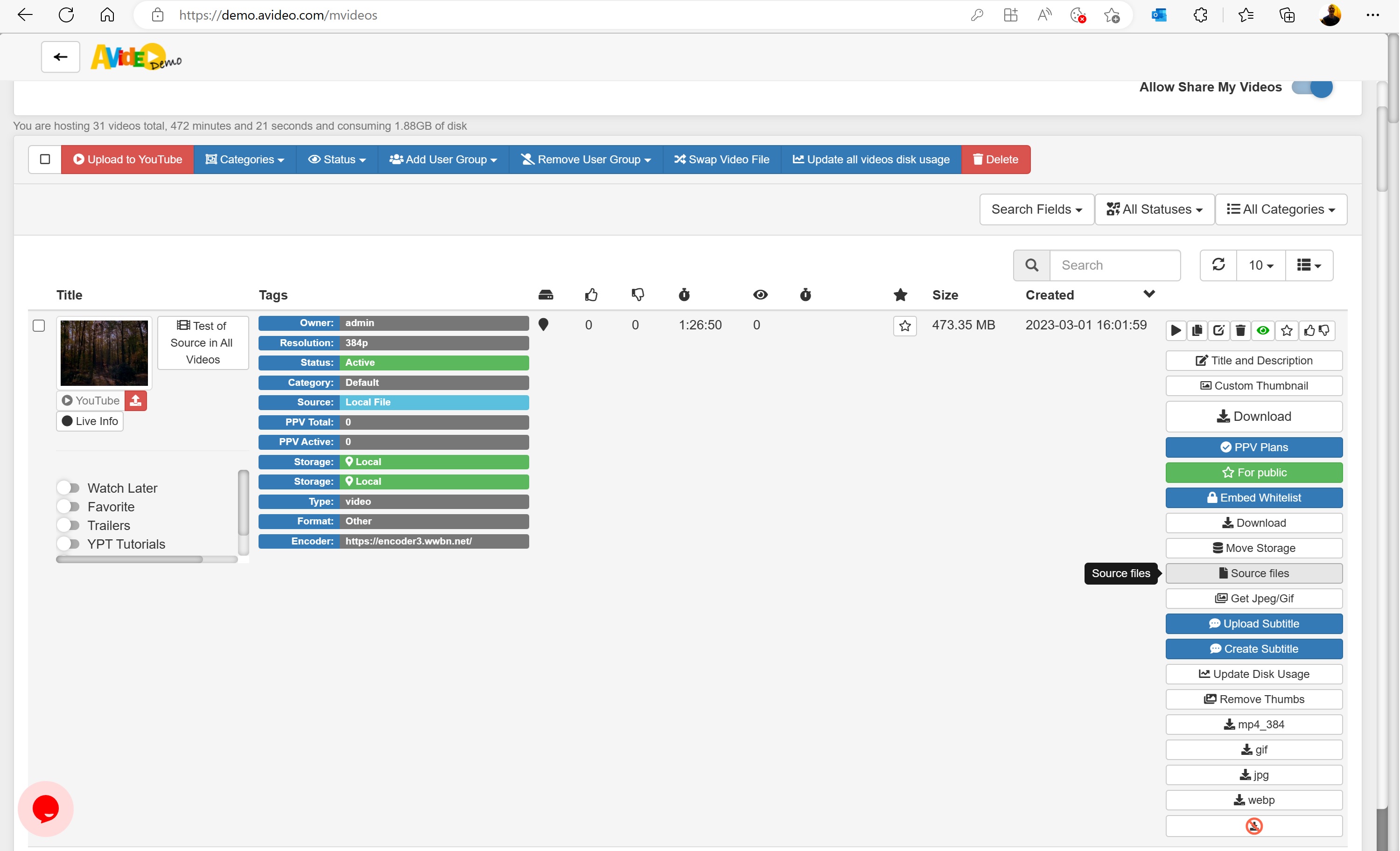 My Videos - Source files · Issue #7735 · WWBN/AVideo · GitHub
