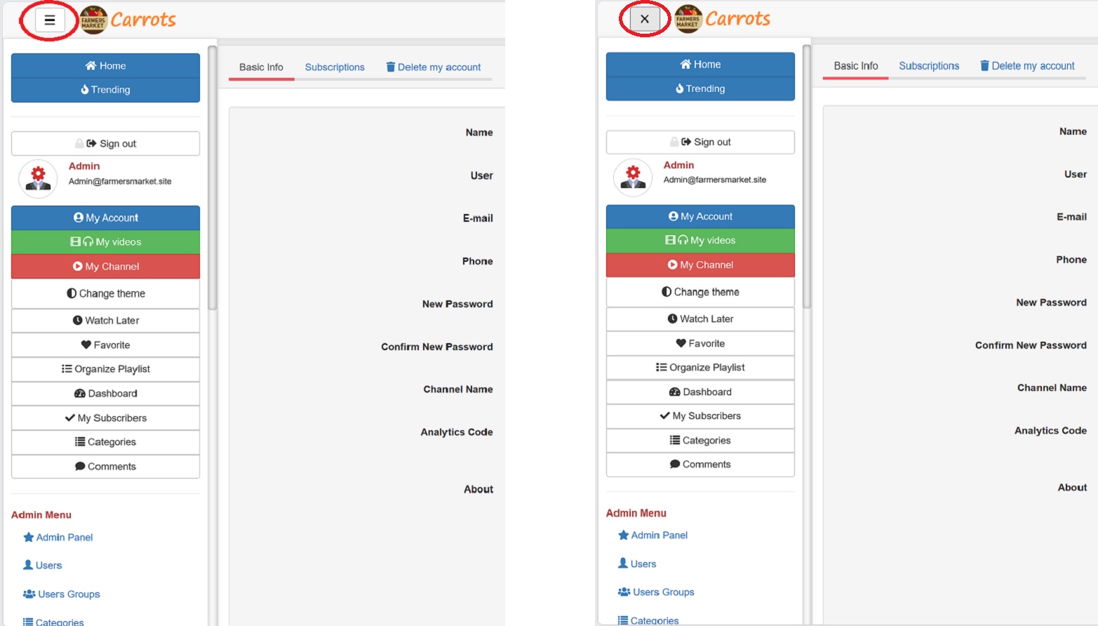 Left Side Bar Menu · Issue #8204 · WWBN/AVideo · GitHub