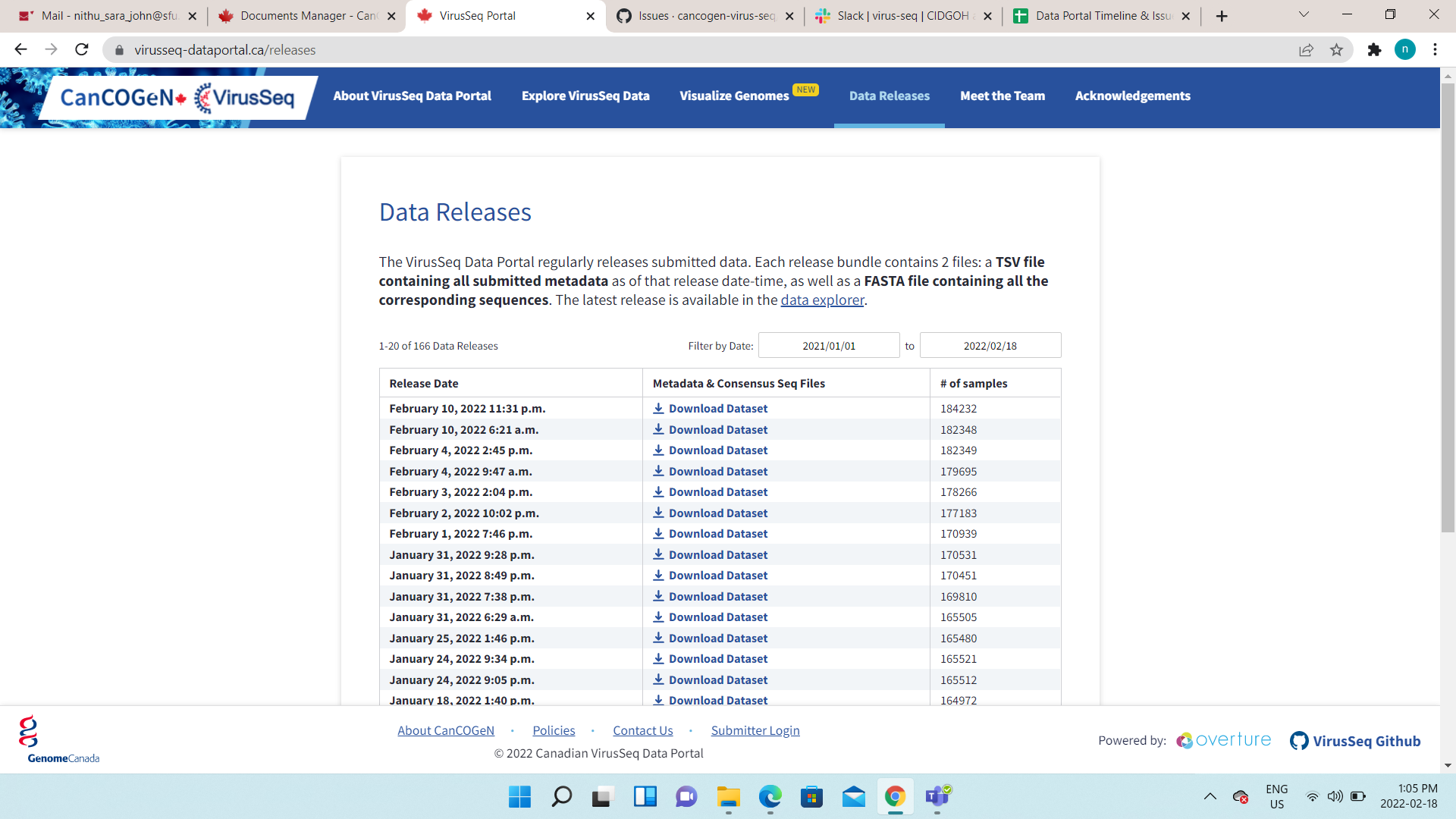 Lag in Data Release Page · Issue #194 · virusseq/portal-ui · GitHub