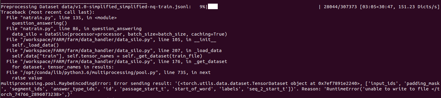 NaturalQuestions processor problem · Issue #402 · deepset-ai/FARM · GitHub