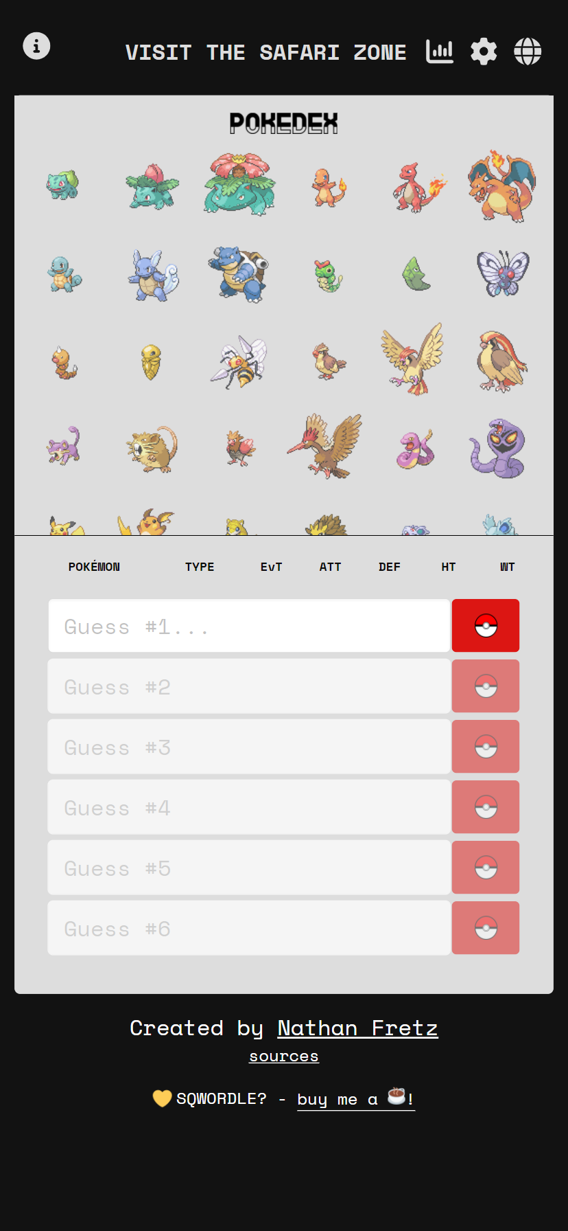 GitHub - JPacana/sqwordle: A daily Pokémon guessing game, inspired by ...