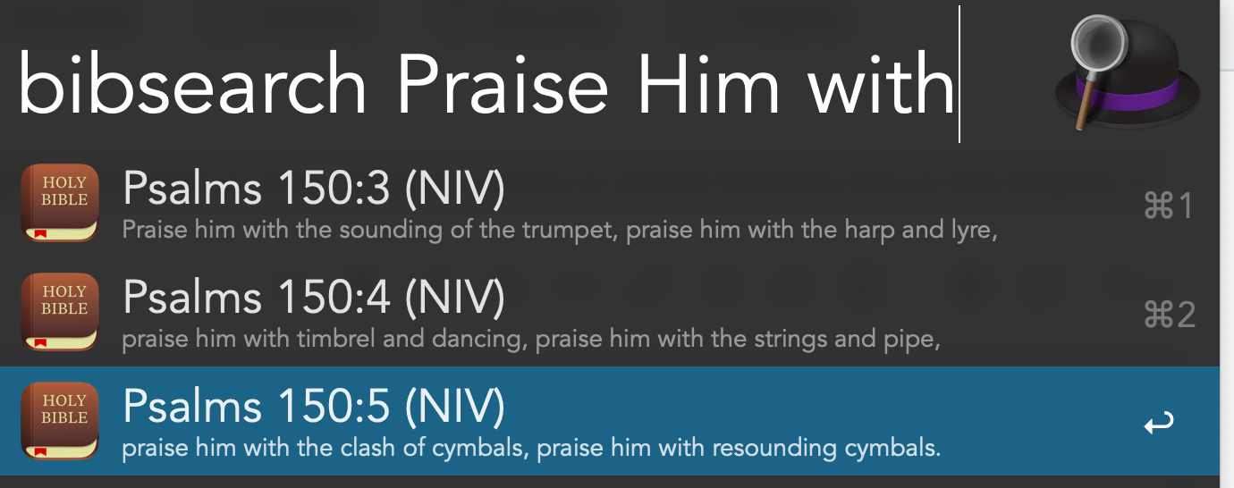 Suggestion / Feature Request: W Reference View, Display verses in Alfred Window like in the ...