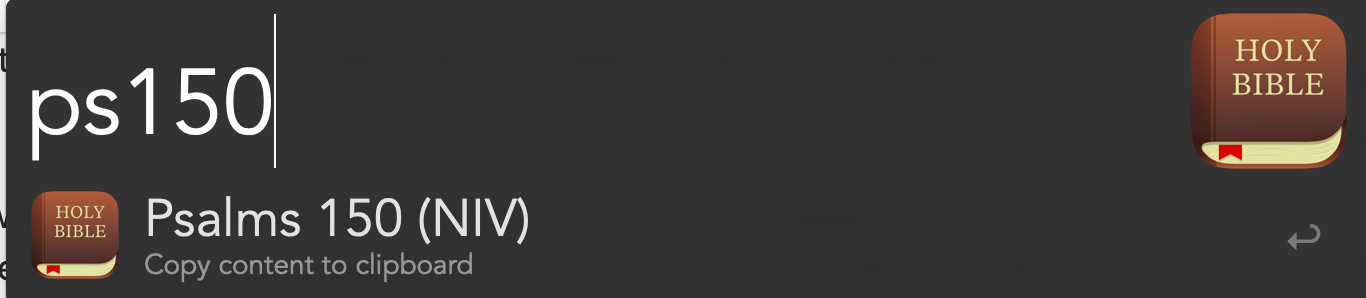 Suggestion / Feature Request: W Reference View, Display verses in Alfred Window like in the ...