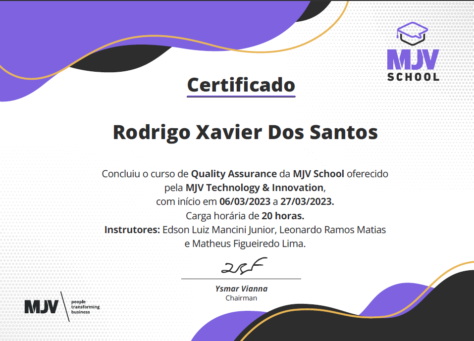 GitHub - rxaviersantos/MJV-School-QA: Repositório destinado ao desenvolvimento de Software ...