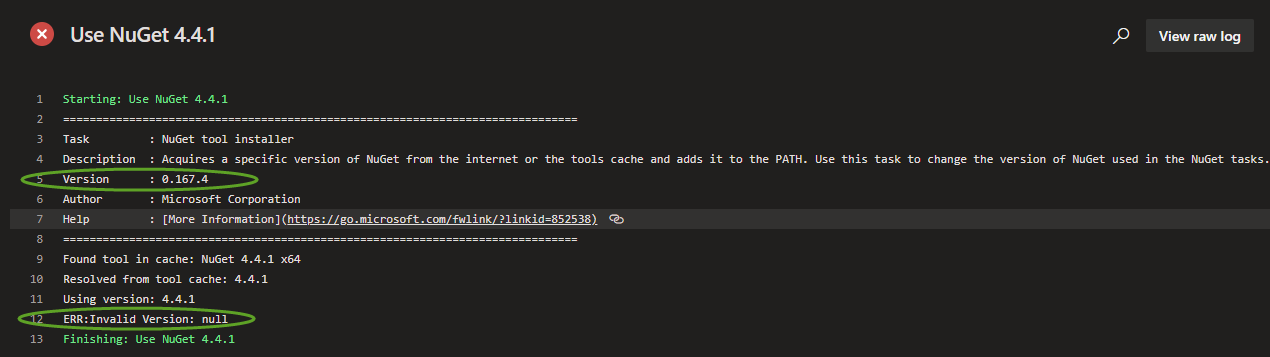 NuGet task 2.167.4 breaks with `##[error]Invalid Version: null` · Issue #12658 · microsoft/azure ...