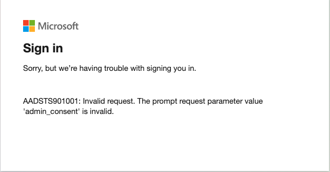 authorisation with admin consent prompt generates wrong URL. · Issue ...