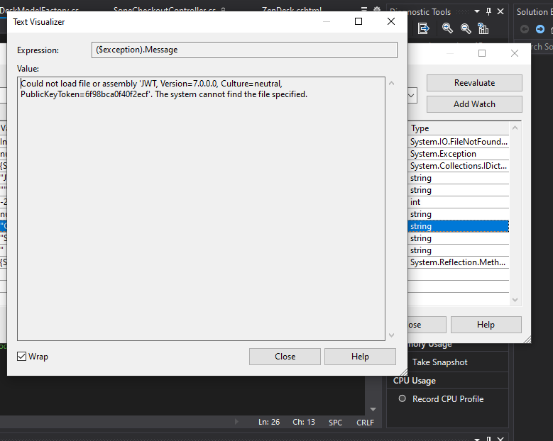 JWT .net core - Could not load file or assembly, specified file not found · Issue #289 · jwt ...