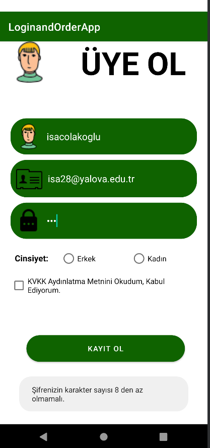 GitHub - isacolakoglu/LoginandOrderApp