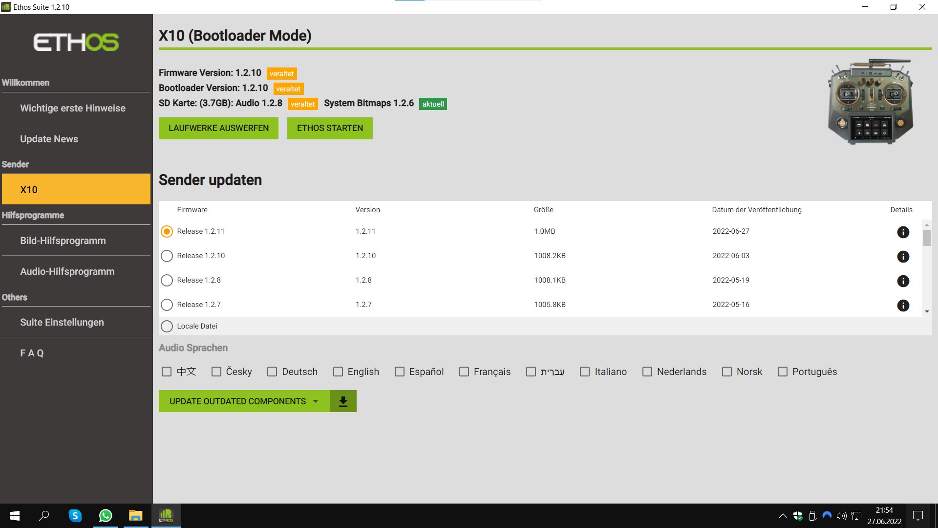 Ethos Suite not able to see online update after 1.2.11 update. · Issue ...