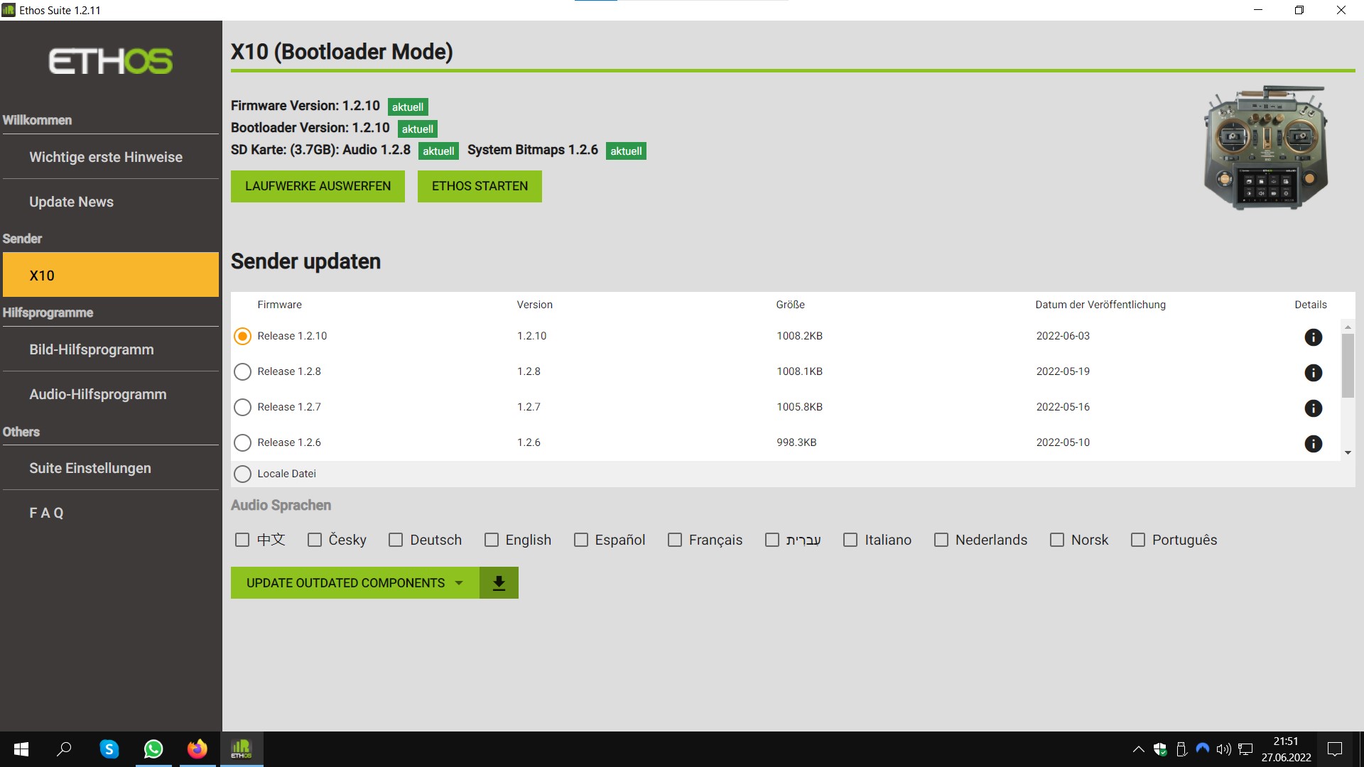 Ethos Suite not able to see online update after 1.2.11 update. · Issue #1751 · FrSkyRC/ETHOS ...