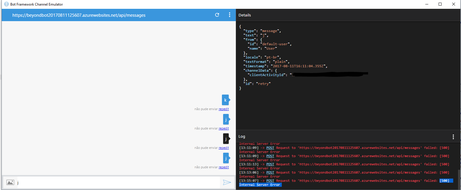 [question] Can T Connect To Azure Hosted Bot · Issue 3309 · Microsoft Botframework Sdk · Github