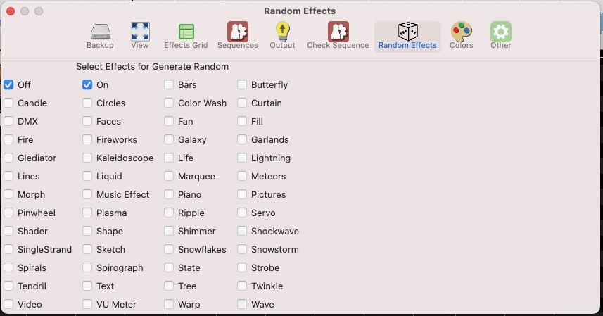 "Create Random Effects" does not respect "Select Effects for Generate ...