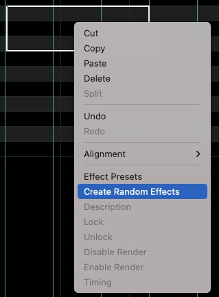 "Create Random Effects" does not respect "Select Effects for Generate Random" setting ...