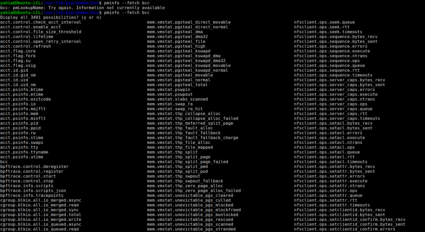 Cannot find metric bcc.runq.latency. Please check if the PMDA is enabled. · Issue #1746 ...