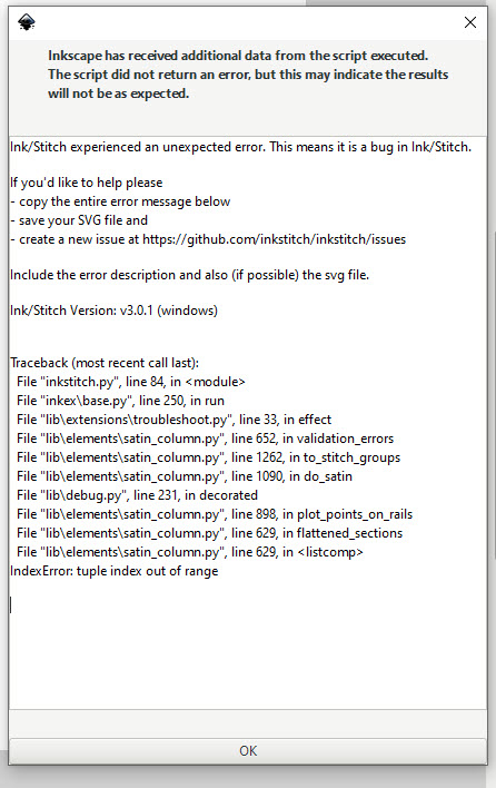Troubleshoot Objects Not Working · Issue 2482 · Inkstitch Inkstitch · Github