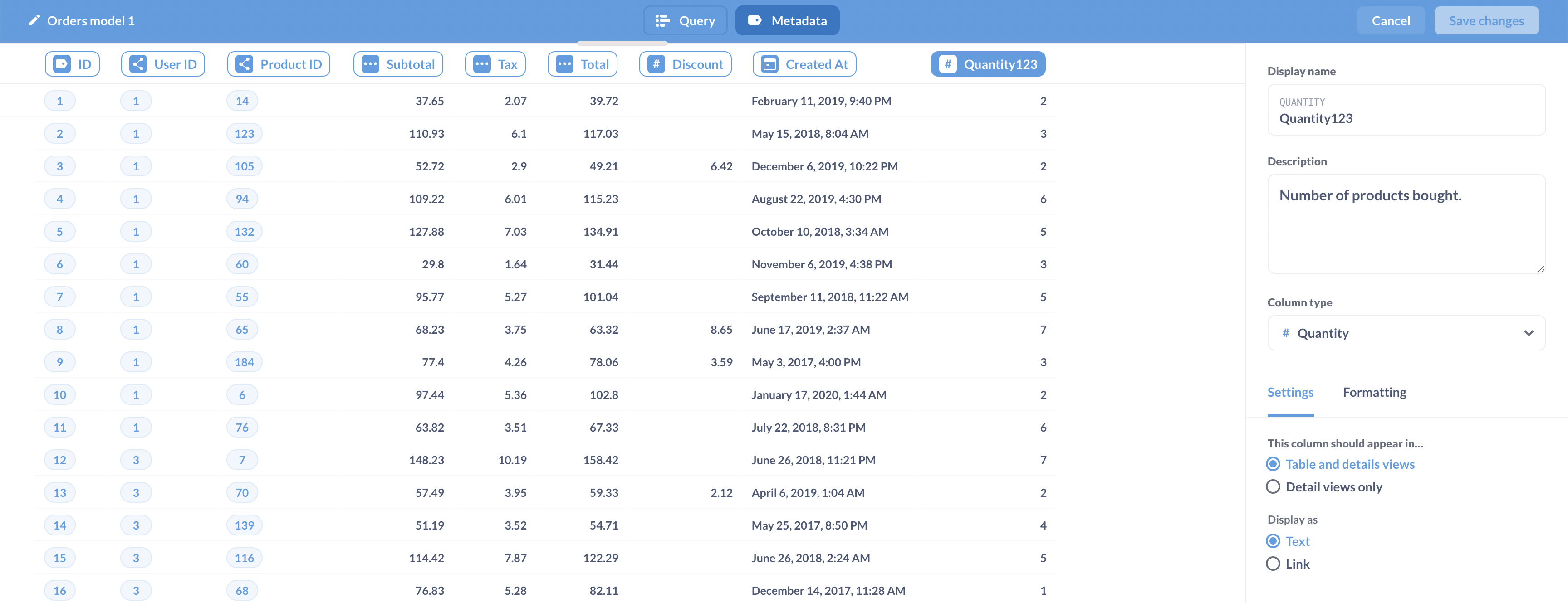 Basic actions don't take metadata overrides into account · Issue #28988 · metabase/metabase · GitHub