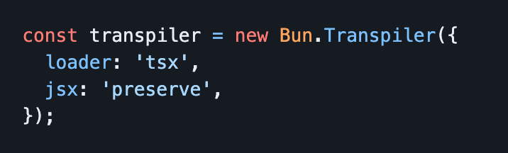 Allow "jsx: preserve" in Bun.Transpiler · Issue #5618 · oven-sh/bun · GitHub