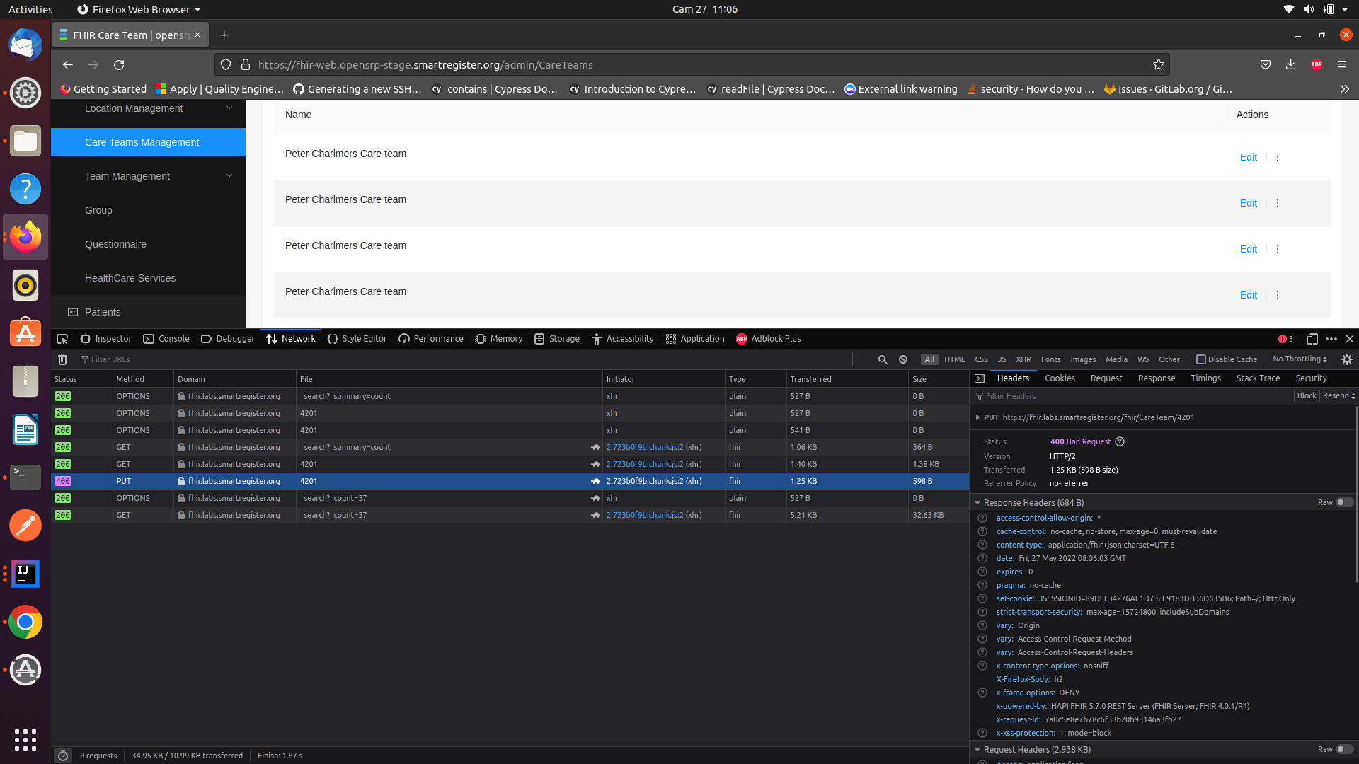 Edit functionaity throws an error occured with code 400 Bad request · Issue #1016 · onaio/fhir ...