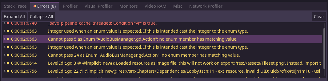Clicking a selected item in the error log doesn't scroll back to it · Issue #77944 · godotengine ...
