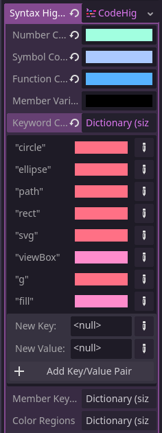 Make Codehighlighters Keywords Take Packedstringarray Not String · Issue 7092 · Godotengine