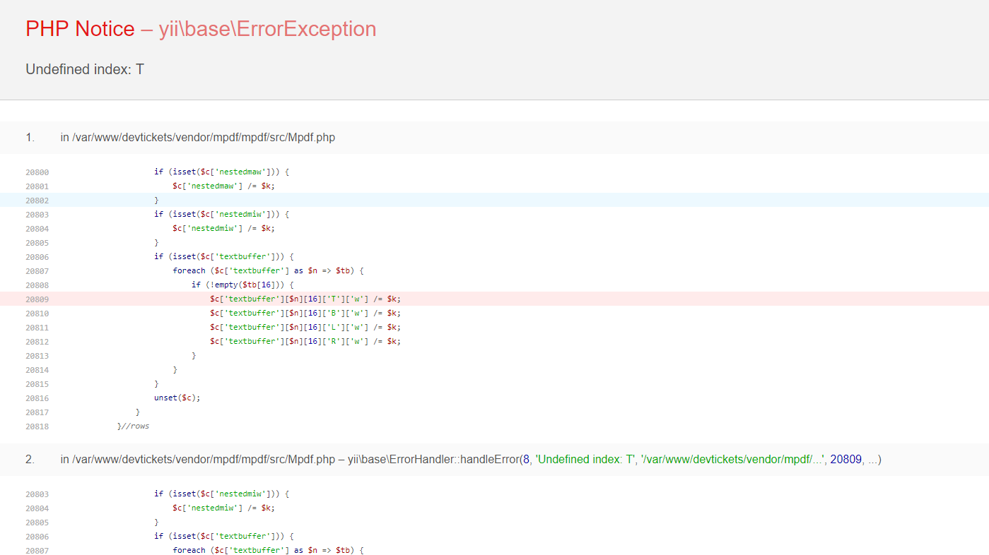 Getting Undefined Index Undefined Index T For Some Exports · Issue 532 · Mpdfmpdf · Github 