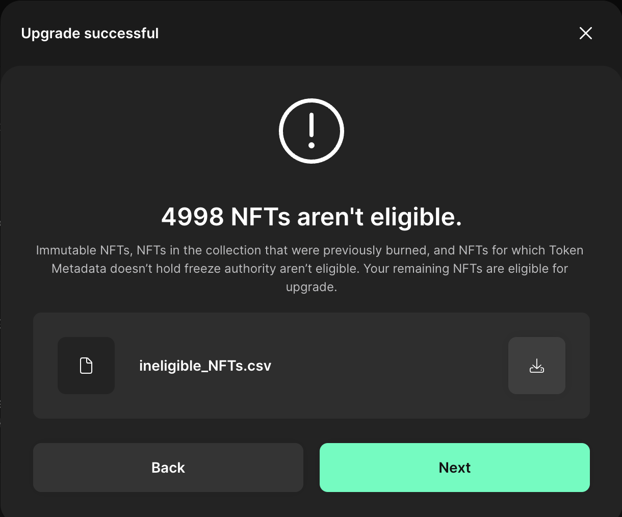 Collection Upgrade : NFT aren't elegible · Issue #3 · metaplex-foundation/mip · GitHub