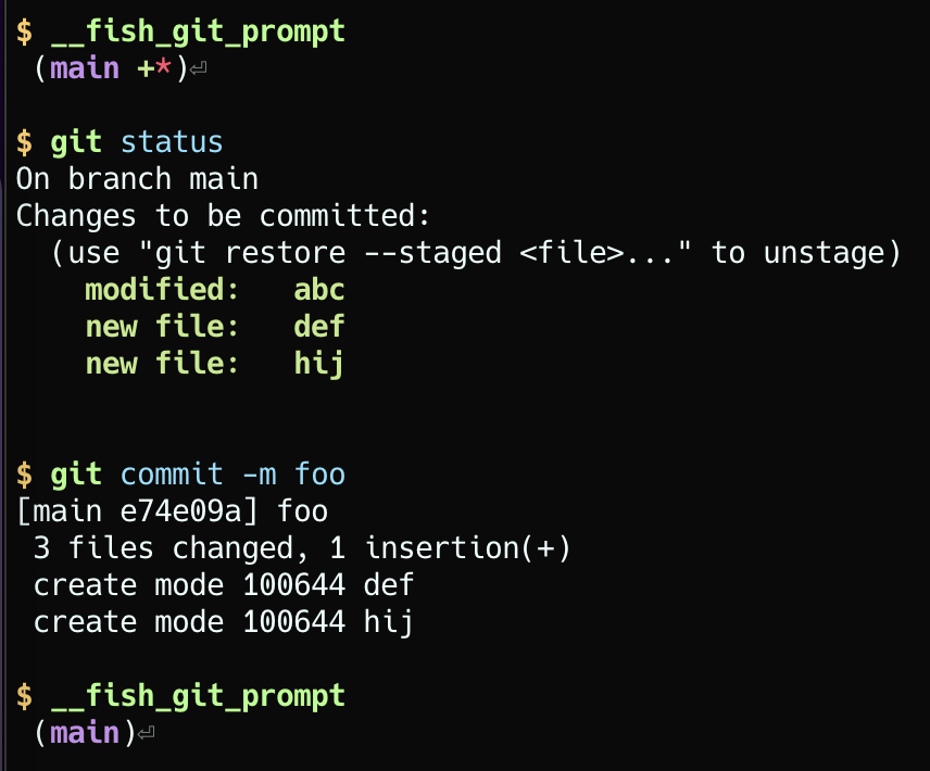 `__fish_git_prompt` no longer updating in line with `git status ...